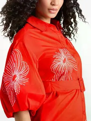 Cinq À Sept Rhea Embroidered Shirt Dress