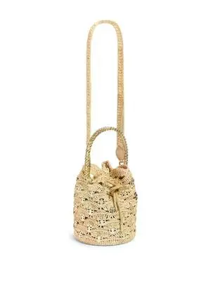 Rabanne 1969 Raffia Wave Bucket Bag - Neutrals