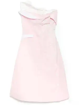 Miu Miu Layered Detail Poplin Dress - Pink