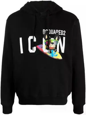 Dsquared2 Cotton Logo Print Hoodie