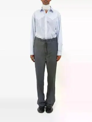MAISON MARGIELA Moiré-effect Straight-leg Trousers