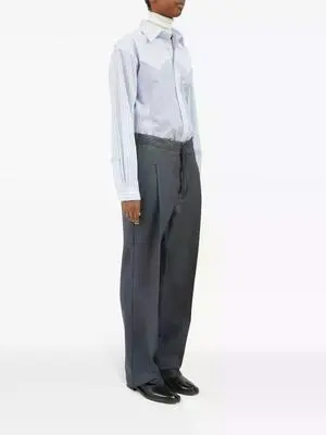 MAISON MARGIELA Moiré-effect Straight-leg Trousers