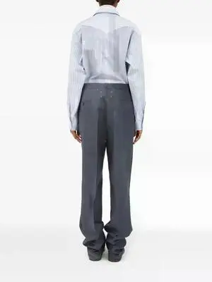 MAISON MARGIELA Moiré-effect Straight-leg Trousers