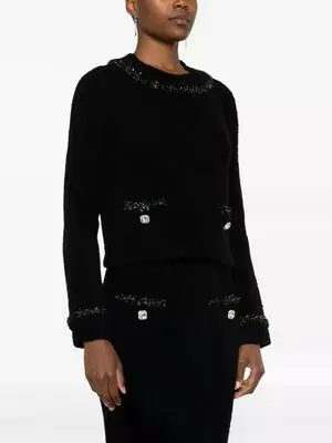 Huishan Zhang Bethany Bouclé Sweater With Crystal Embellishments