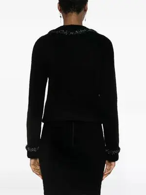 Huishan Zhang Bethany Bouclé Sweater With Crystal Embellishments