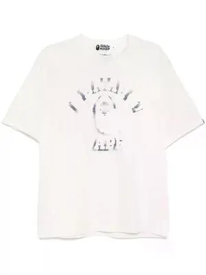 A BATHING APE Garment-dye Spray-print T-shirt - Neutrals