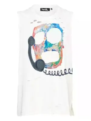 HACULLA. Call You Dealer Skull-print Top - White