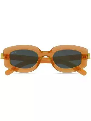 Gucci Amber Acetate Logo Print Square Frame Sunglasses