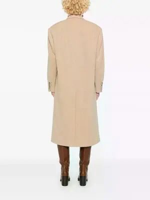 MARANT ETOILE Lexana Recycled Wool Blend Double-breasted Coat - Neutrals