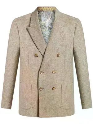 Etro Double-breasted Peak-lapel Blazer - Neutrals