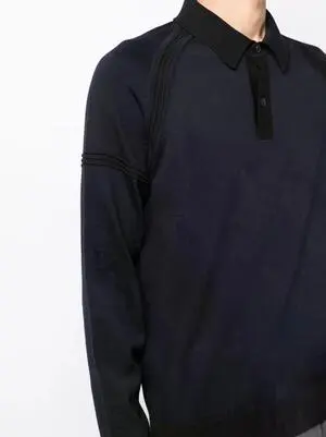 Dunhill Long Raglan-sleeve Wool Polo Shirt