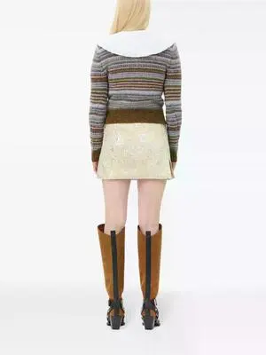 GANNI Metallic Cloqué Mini Skirt