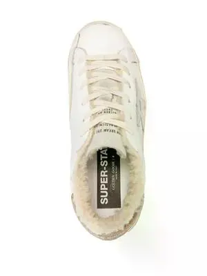 GOLDEN GOOSE Super-star Leather Sneakers With Shearling Lining