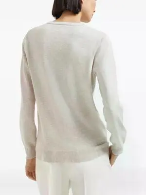Brunello Cucinelli V-neck Cashmere Jumper - Neutrals