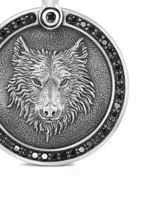 David Yurman Sterling Wolf Diamond Amulet