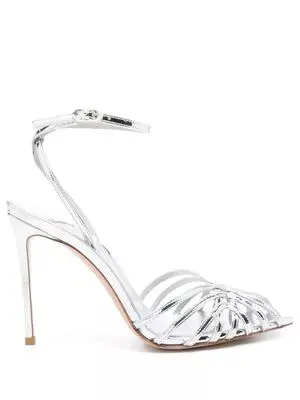 Le Silla Silver Tone Sandals For Women