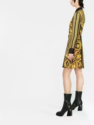 Versace Barocco Silk Mini Shirt Dress