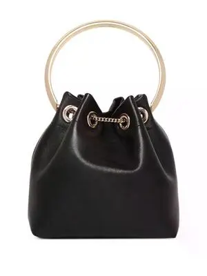 JIMMY CHOO Jimmy Choo Bon Bon Mini Bag With Metal Bracelet Handle Black