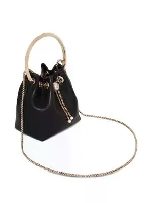 JIMMY CHOO Bon Bon Mini Bag With Metal Bracelet Handle - Black