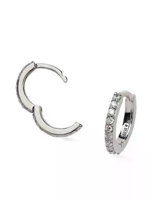 LARK & BERRY 14kt White Gold Diamond Pavé Huggie Hoop Earring