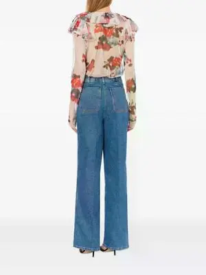 Philosophy Di Lorenzo Serafini Floral Print Ruffled Blouse