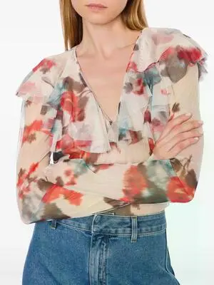 Philosophy Di Lorenzo Serafini Floral Print Ruffled Blouse