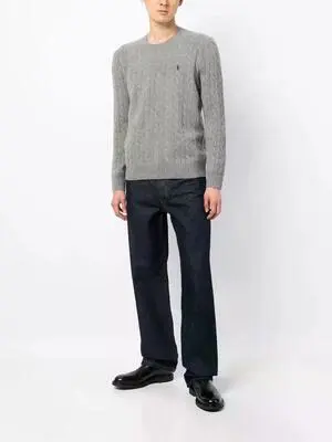 Polo Ralph Lauren Cable Knit Crew Neck Sweater - Grey