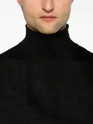 Corneliani Virgin Wool Fine Knit Mock Neck Sweater