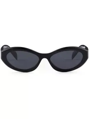 Prada Symbole Oval-frame Sunglasses - Black