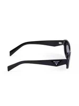 Prada Symbole Oval-frame Sunglasses - Black