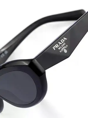 Prada Symbole Oval-frame Sunglasses - Black