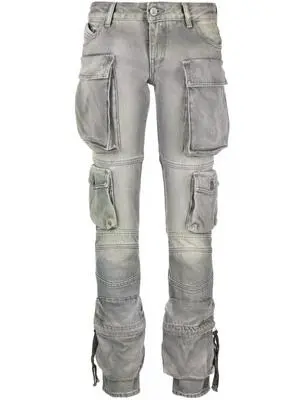 Attico Essie Tapered Cargo Jeans - Grey