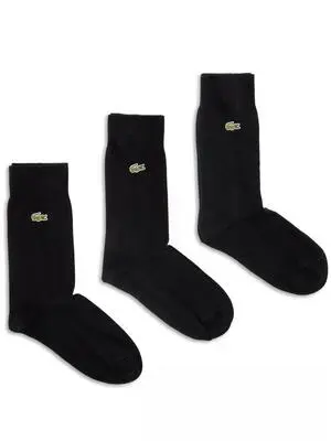 Lacoste Embroidered Logo Crew Socks - Black