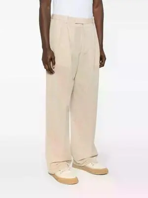 Jacquemus Beige Linen-wool Blend Tapered Trousers - Neutrals