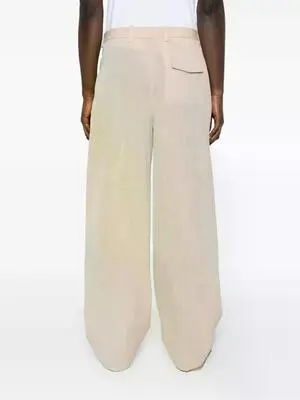 Jacquemus Beige Linen-wool Blend Tapered Trousers