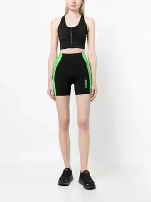 GANNI Active High-waist Cycling Shorts - Black