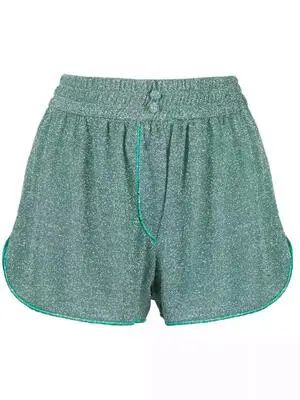 Oseree Lumiere Lurex Shorts - Green
