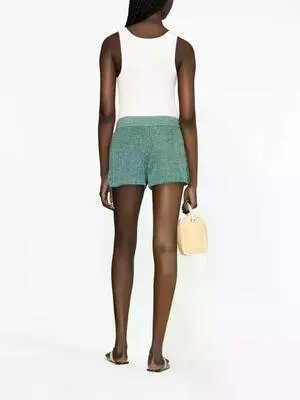 Oseree Lumiere Lurex Shorts - Green