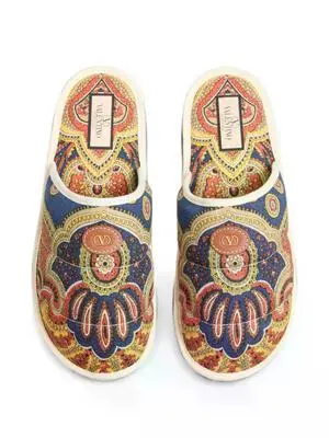 Valentino Garavani Quilted Paisley Print Slides