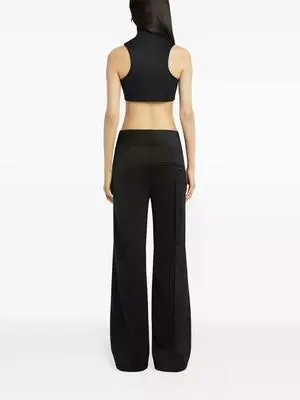 COURREGES Scuba Cropped Jacket With Logo Detail - Black