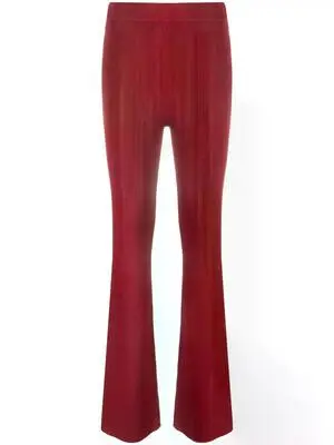 Patrizia Pepe Ribbed Bootcut Trousers - Red
