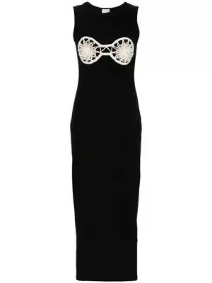 Magda Butrym Crochet Detailed Cotton Maxi Dress - Black