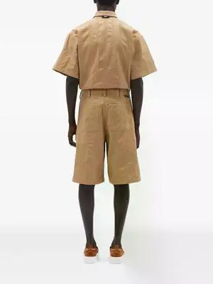 MSGM Striped Embroidered Shorts