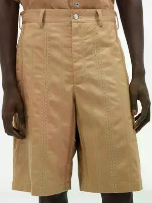 MSGM Striped Embroidered Shorts