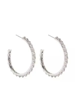 Eddie Borgo Pavé Pyramid Hoop Earrings - Silver
