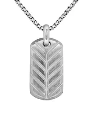 David Yurman Sterling Chevron Diamond Tag