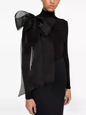 ATU BODY COUTURE Bow Detail High Neck Blouse - Black