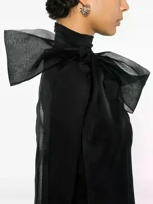 ATU BODY COUTURE Bow Detail High Neck Blouse - Black
