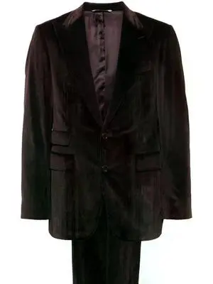 Canali Corduroy Single-breasted Suit - Red