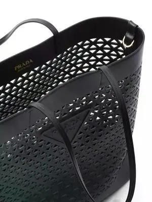 Prada Laser-cut Leather Tote Bag